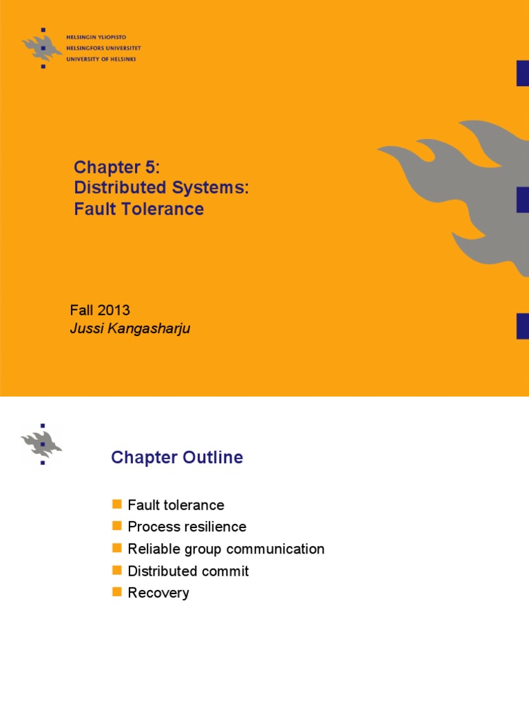 Distributed Systems: Fault Tolerance: Fall 2013 | PDF | Message Passing | Server (Computing)