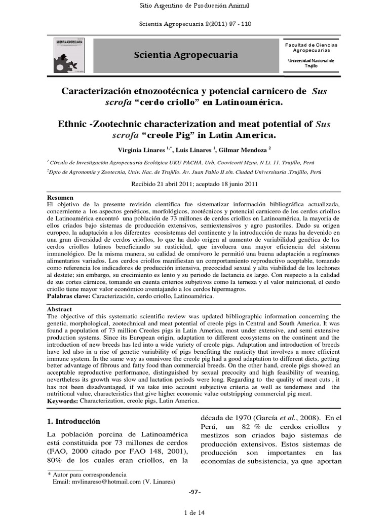 Cerdo Criollo | Descargar gratis PDF | Cerdo doméstico | America latina