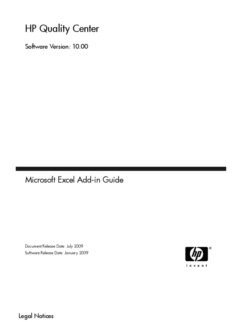 HP Quality Center: Microsoft Excel Add-In Guide | PDF | Hyperlink ...