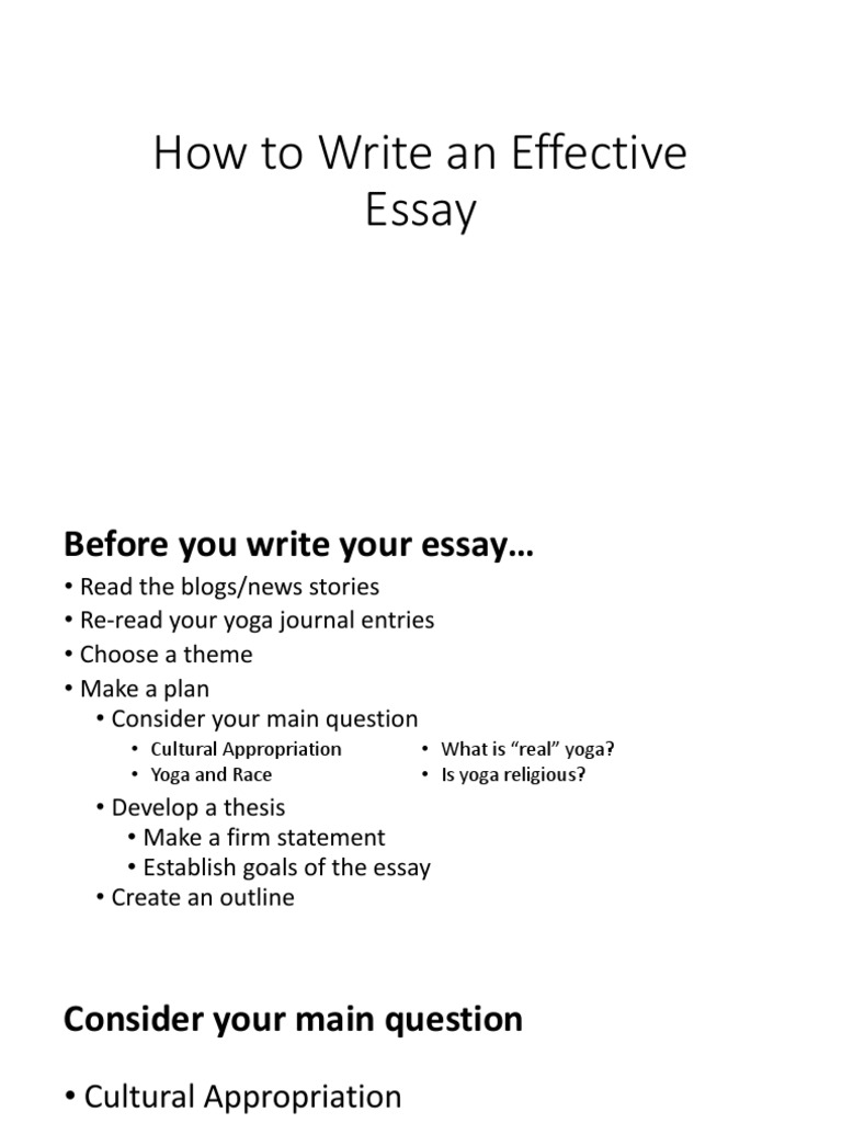 How To Write An Effective Essay | PDF | Yoga | Spirituality