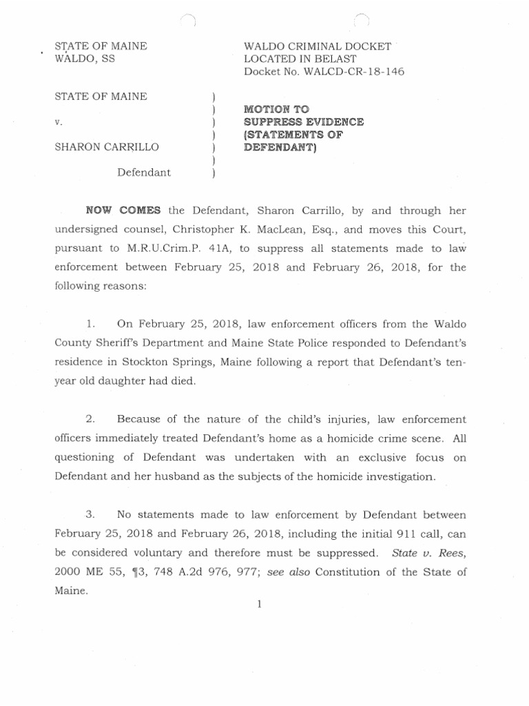 Motion To Suppress (Statements of Defendant) | PDF