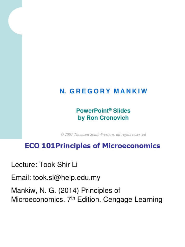 N. Gregory Mankiw: Powerpoint Slides by Ron Cronovich | PDF | Economics ...