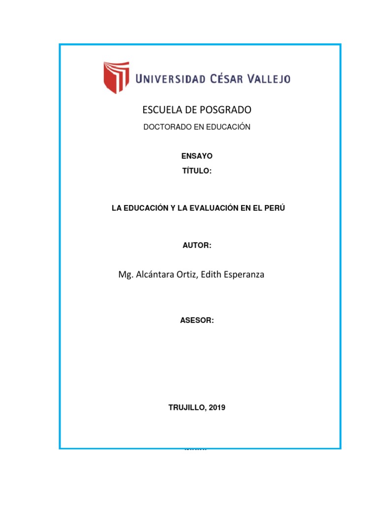 La Educación y La Evaluacion en El Peru Edith Alcantara | PDF ...