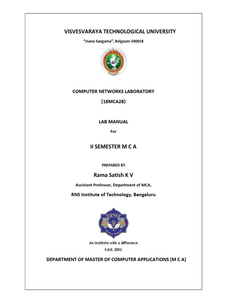 MCA CN Lab Manual 2019 Vtu | PDF | Network Congestion | Internet Protocol Suite
