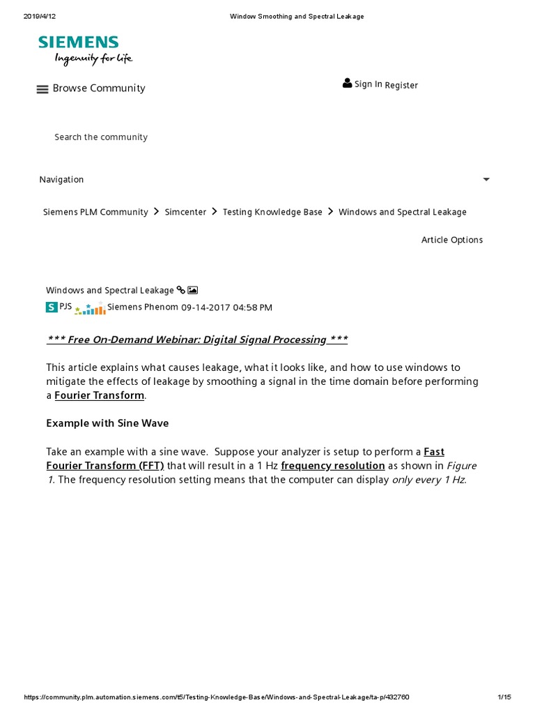 Window Smoothing and Spectral Leakage | PDF | Spectral Density | Digital Signal Processing