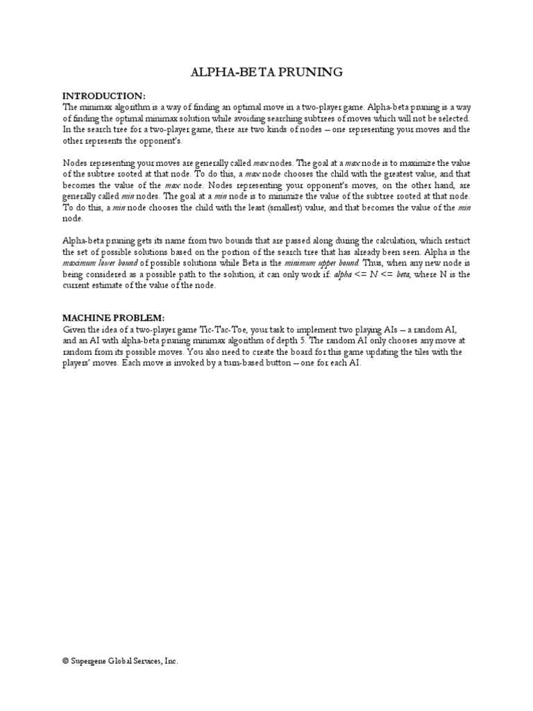 Alpha-Beta Pruning | PDF