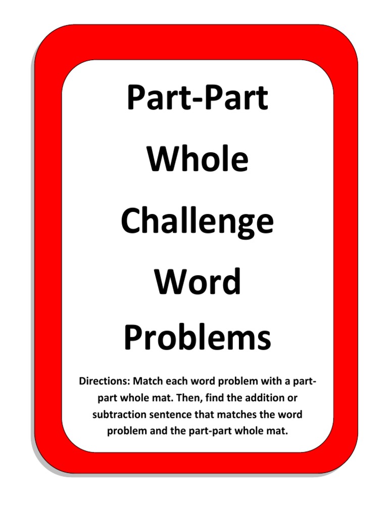 Partpartwholewordproblems 1 | PDF