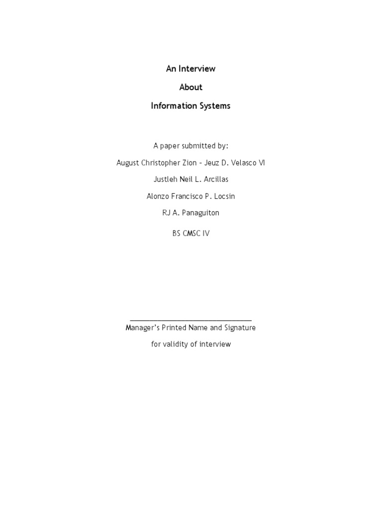 Draft Interview Questionnaire | PDF