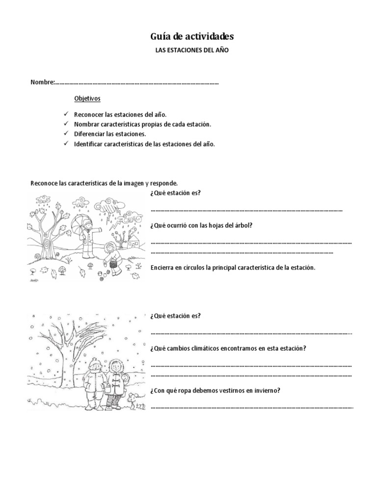 Guia de Las Estaciones Del Año | PDF | Climatología | Clima