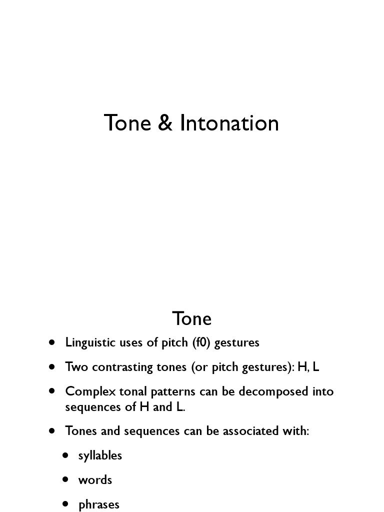 Tone & Intonation | PDF | Tone (Linguistics) | Oral Communication