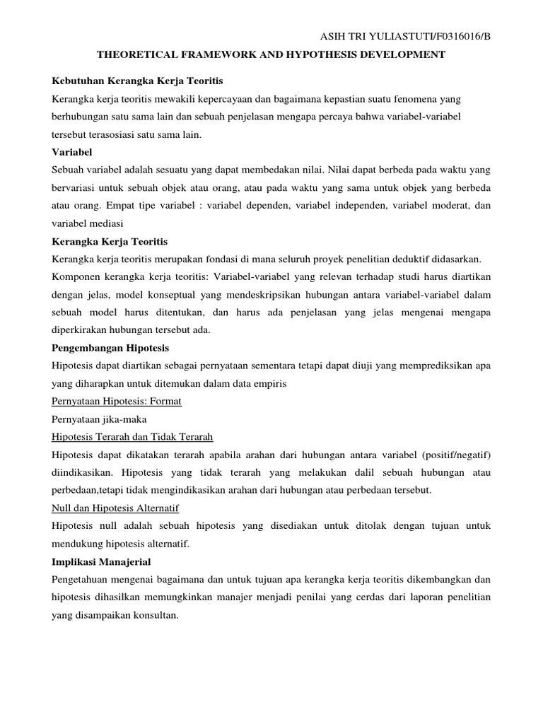 RMK Bab 5 Theoretical Framework and Hypo | PDF