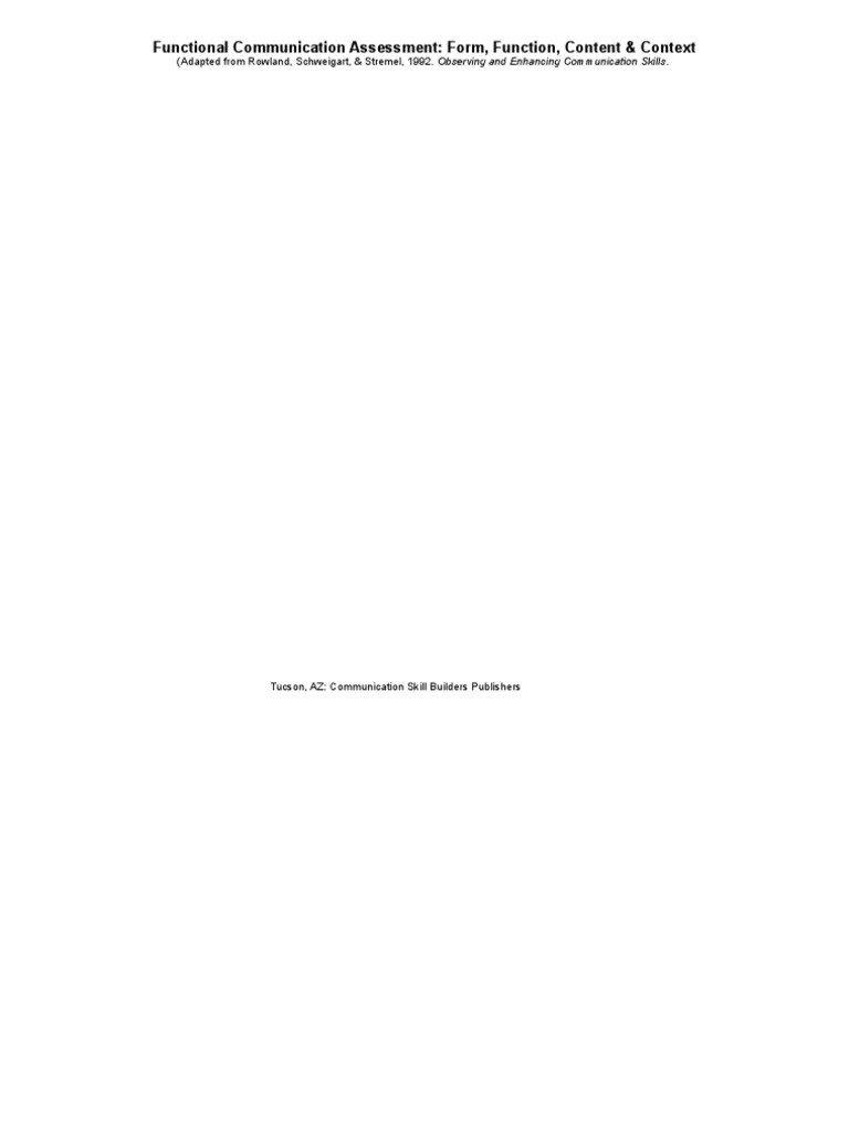 Functional Communication Assessment Guide | PDF | Psychology