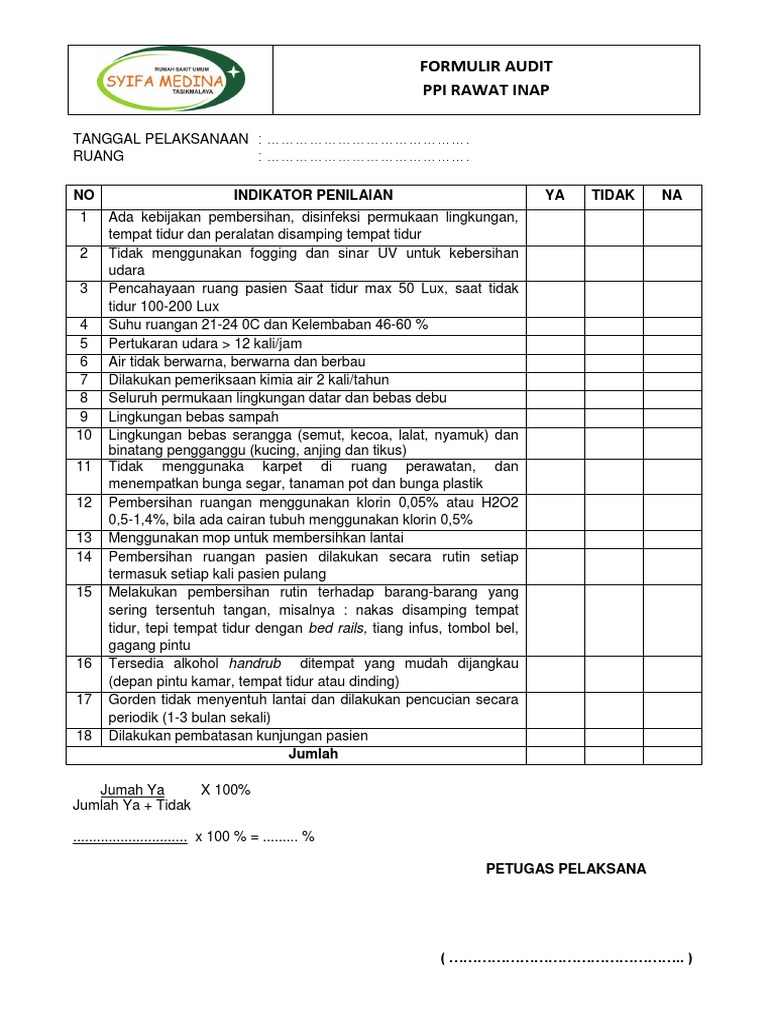 Form Audit Ppi Rawat Inap | PDF