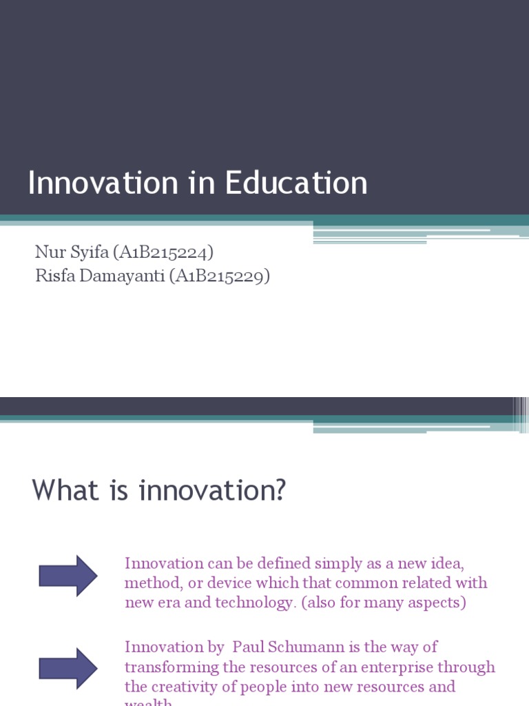 Innovation in Education | PDF
