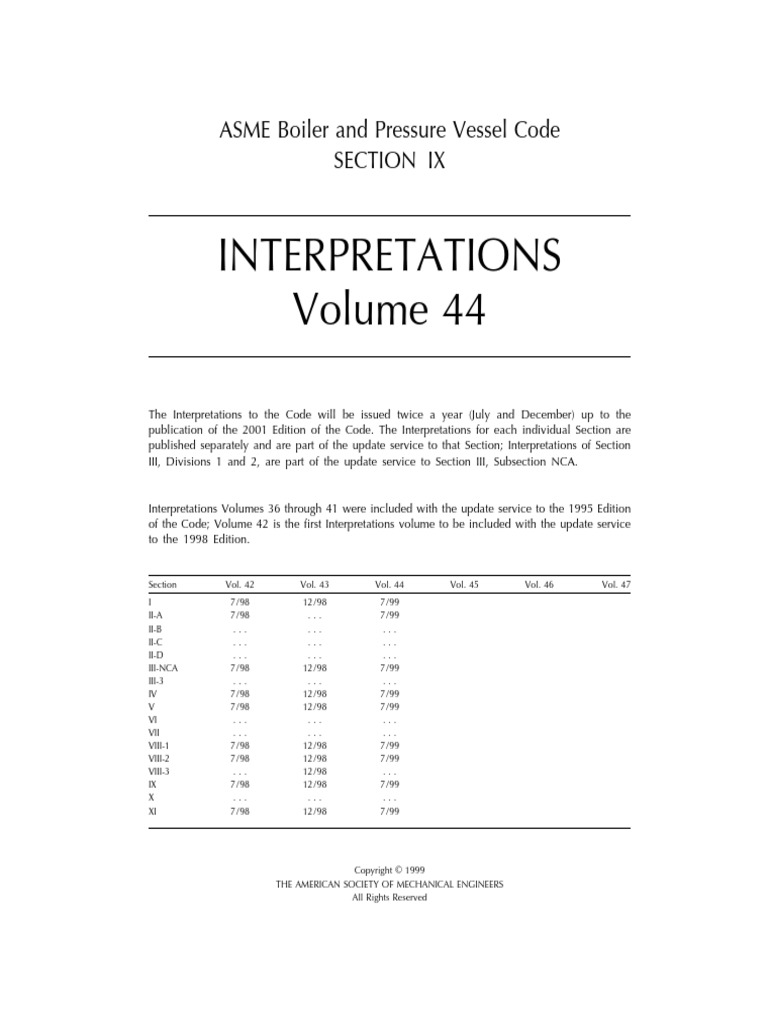 ASME Section IX Interpretations Vol 44 | PDF | Building Materials ...