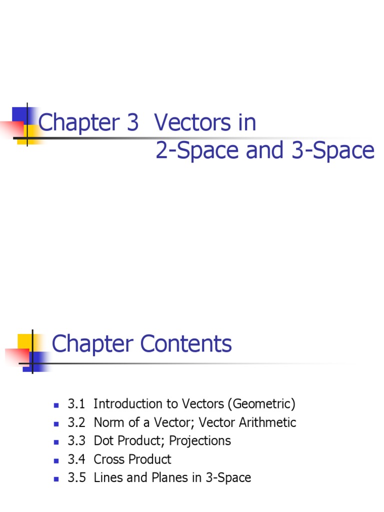 Chapter 3 Vectors in | PDF | Euclidean Vector | Vector Space