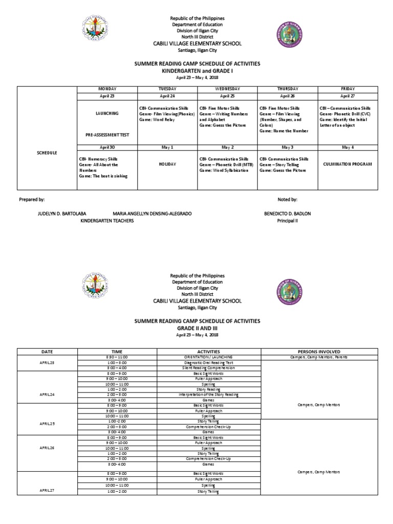 Summer Reading Camp 2018 | PDF | Reading (Process) | Reading Comprehension