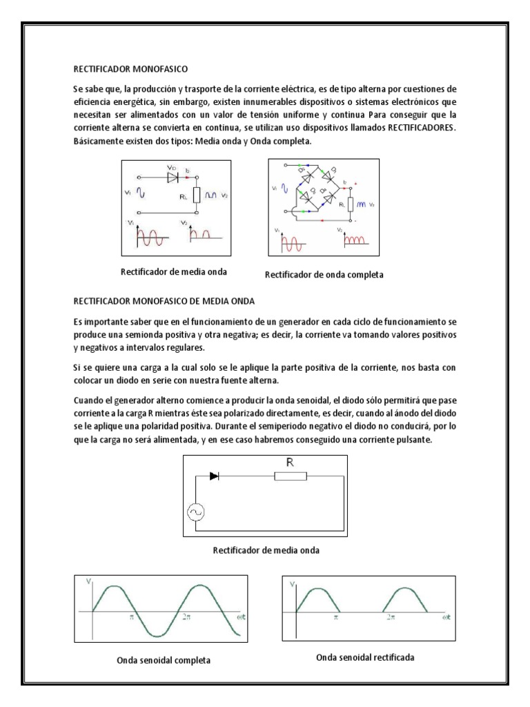 Rectificadores Con Diodos | PDF | Rectificador | Diodo