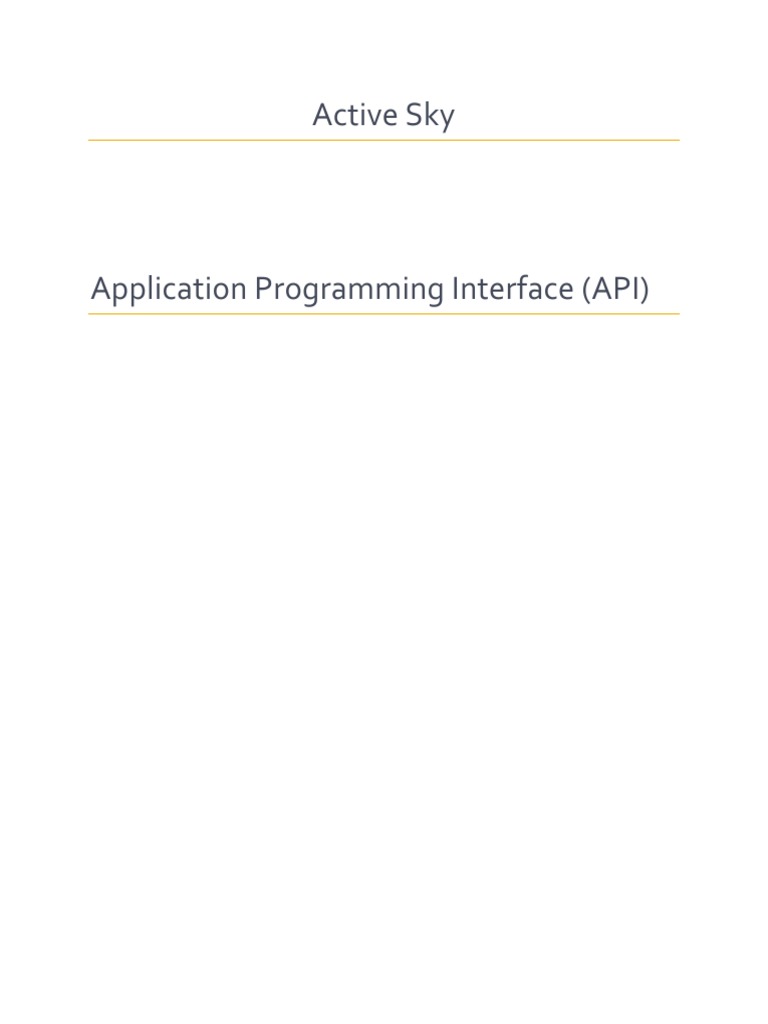 Active Sky API | PDF | Application Programming Interface | Pointer ...