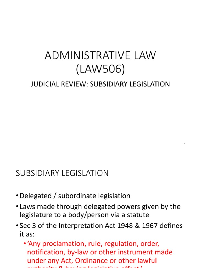 Chapter 2 - Subsidiary Legislation | PDF | Constitutional Law | Public ...