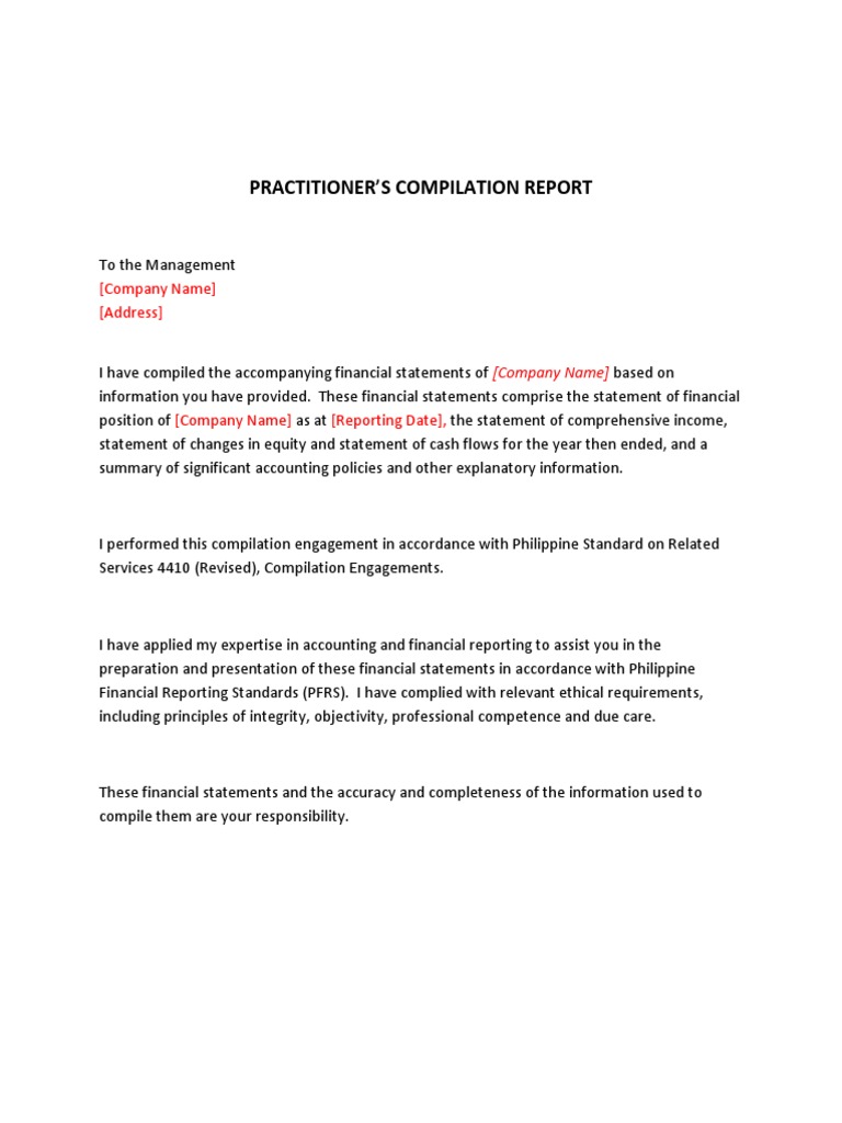 Financial Compilation Report | PDF