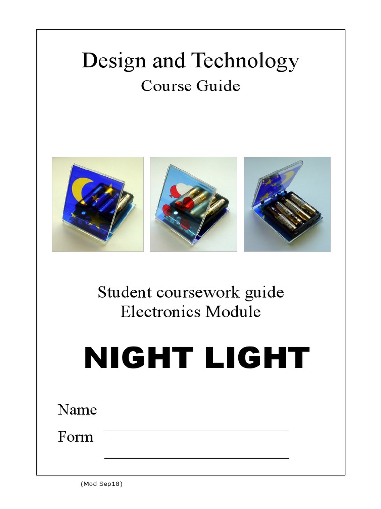 Design and Technology: Night Light | PDF | Soldering | Electronic Circuits