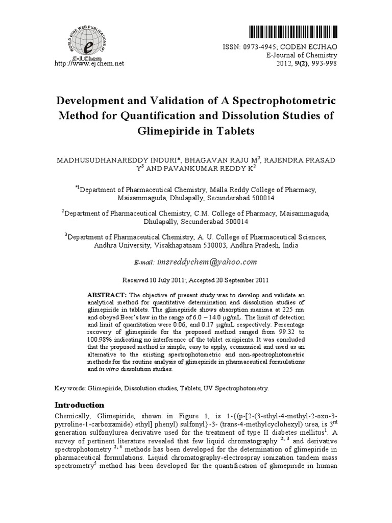 Development And Validation Of A Spectrophotometric Pdf Pdf Spectrophotometry Solubility