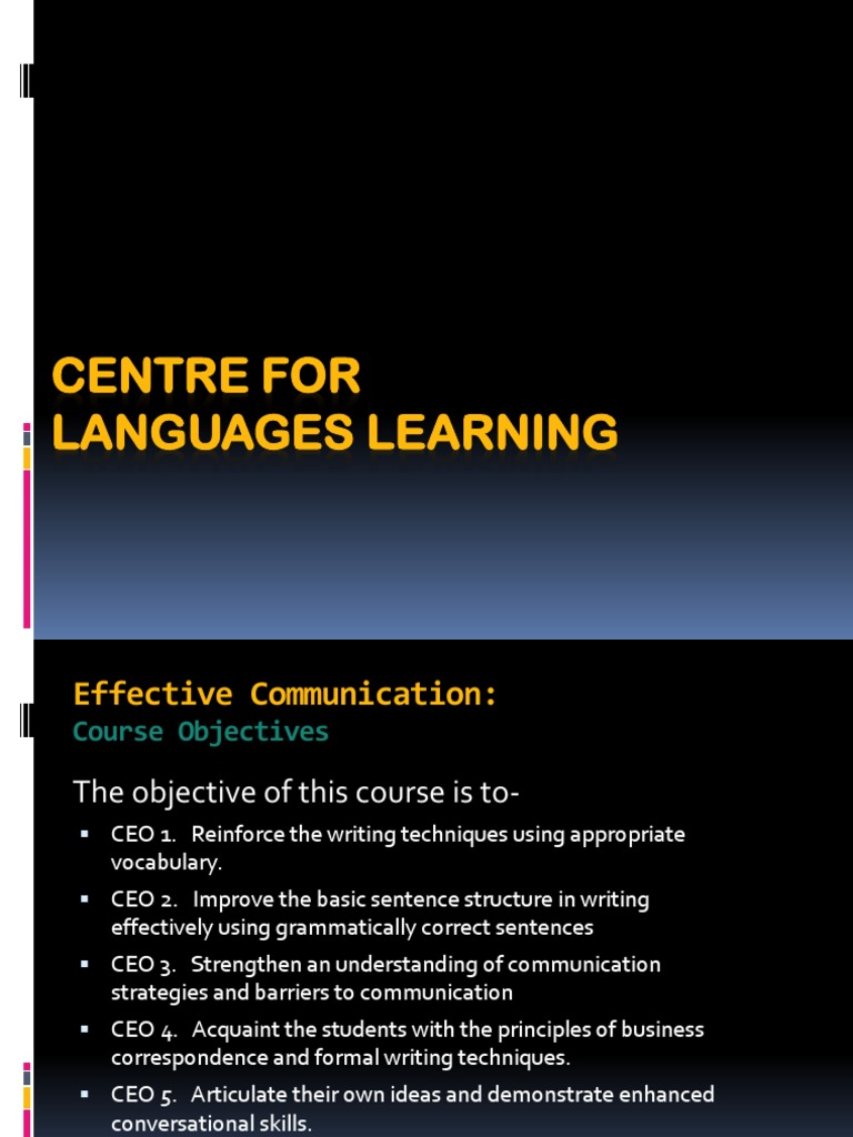 Effective Communication Course Overview | PDF | Reading Comprehension ...