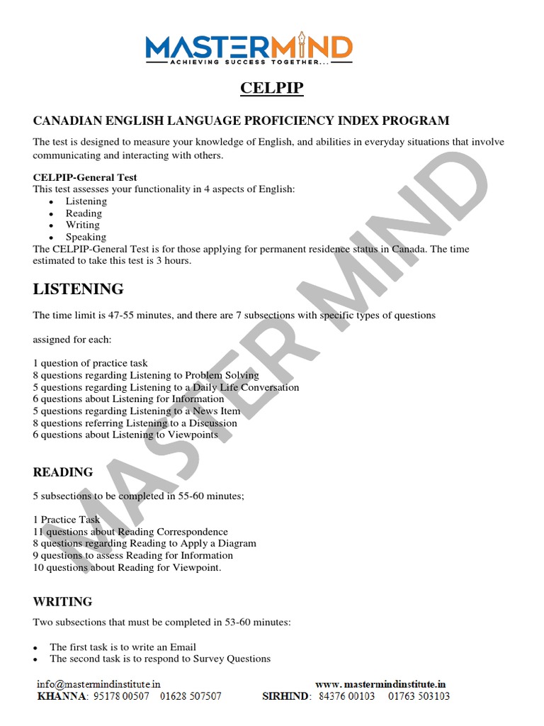 Celpip Basic Introduction | PDF | Psychological Concepts | Psychology