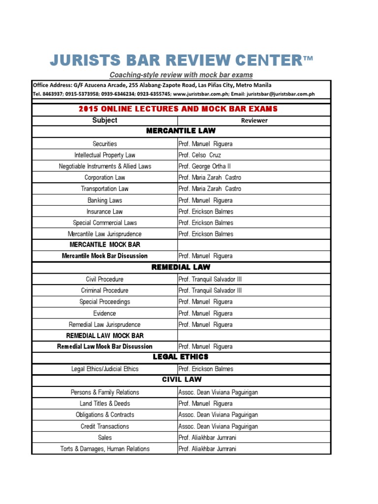 Jurists Bar Review Center™ | PDF | Jurisprudence | Taxes