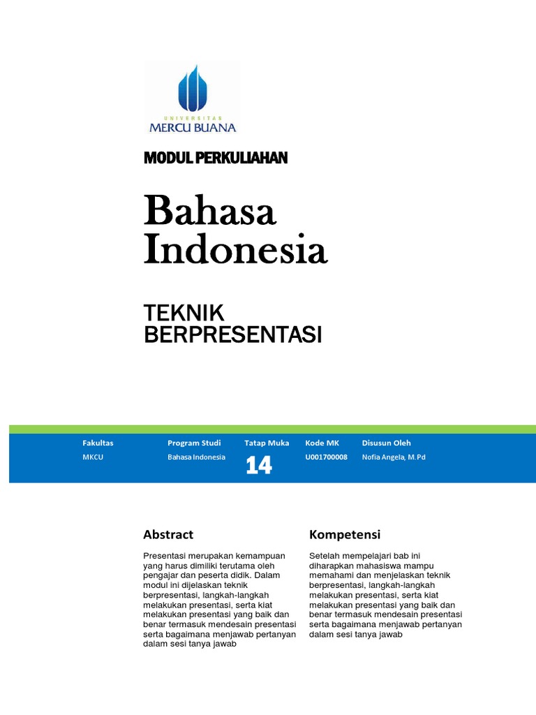Teknik Presentasi untuk Mahasiswa | PDF