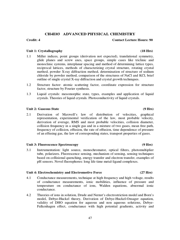 Ch4E03 Advanced Physical Chemistry | PDF | X Ray Crystallography ...