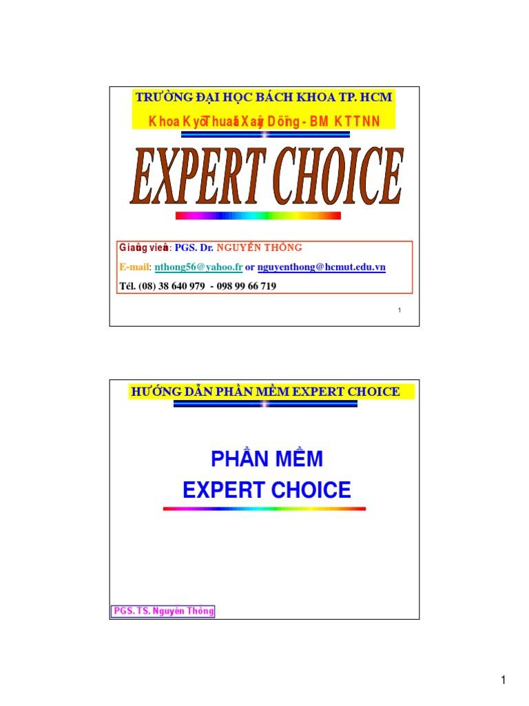 Huong Dan Expert Choice | PDF