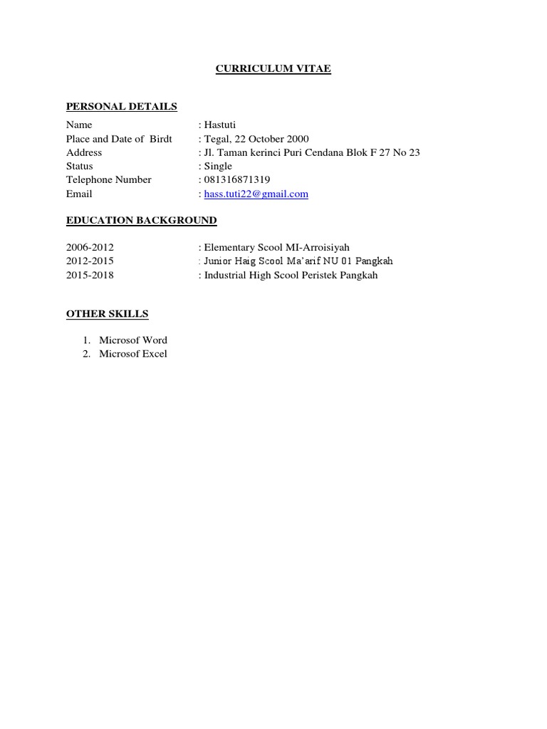 CV Hastuti | PDF
