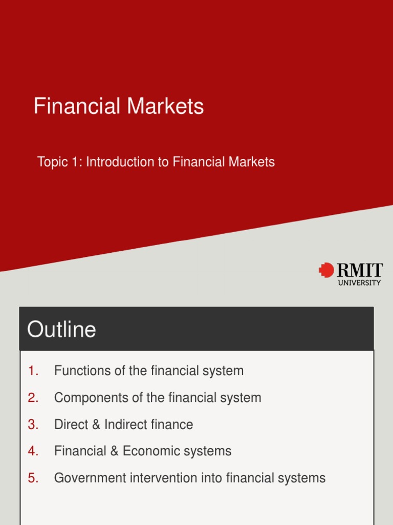 Topic 1 - Introduction To Financial Markets | PDF | Financial Markets ...
