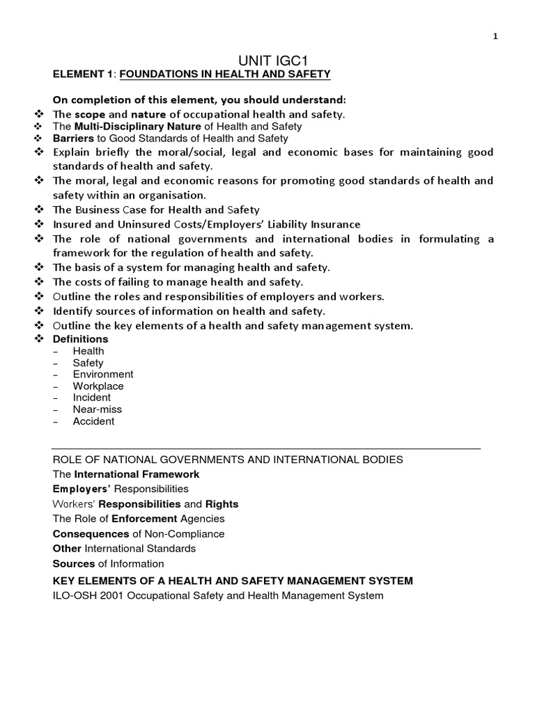 ILO-OSH 2001 Health & Safety Framework | PDF | Occupational Safety And Health | Safety