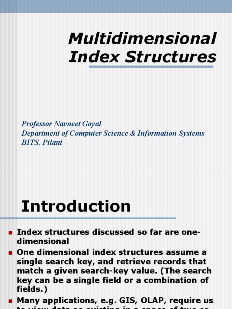 Multidimensional Index Structures | PDF | Data | Information Retrieval