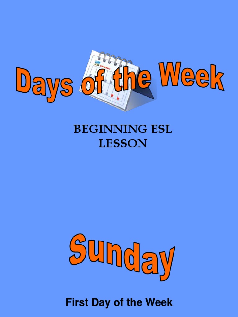 Days of Week Slides | PDF