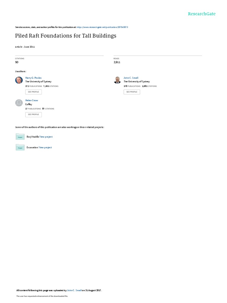 Analysis of Piled Raft Foundations for Tall Buildings: A Design ...