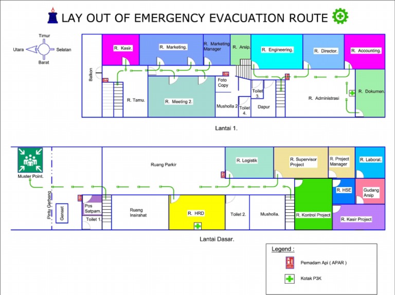 Lay Out of Emergency Evacuation Route PDF | PDF