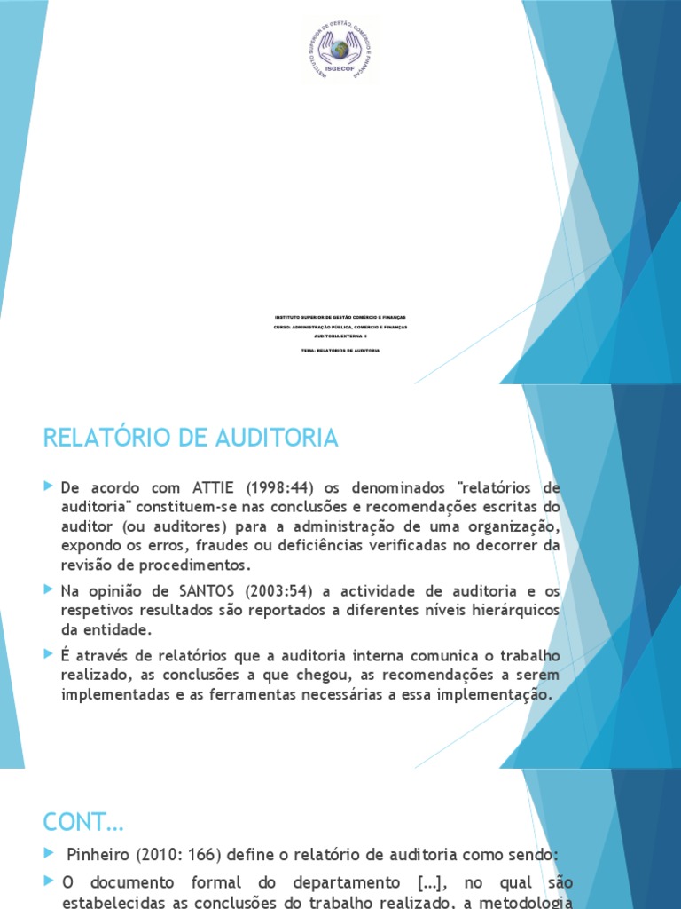 Relatórios de Auditoria | PDF | Auditoria interna | Business