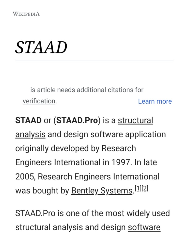 Staad: STAAD or (STAAD - Pro) Is A Structural | PDF | Computing | Software