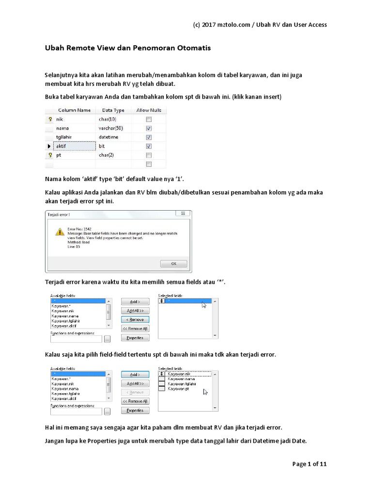 Ubah Remote View Dan Penomoran Otomatis Di VFP | PDF