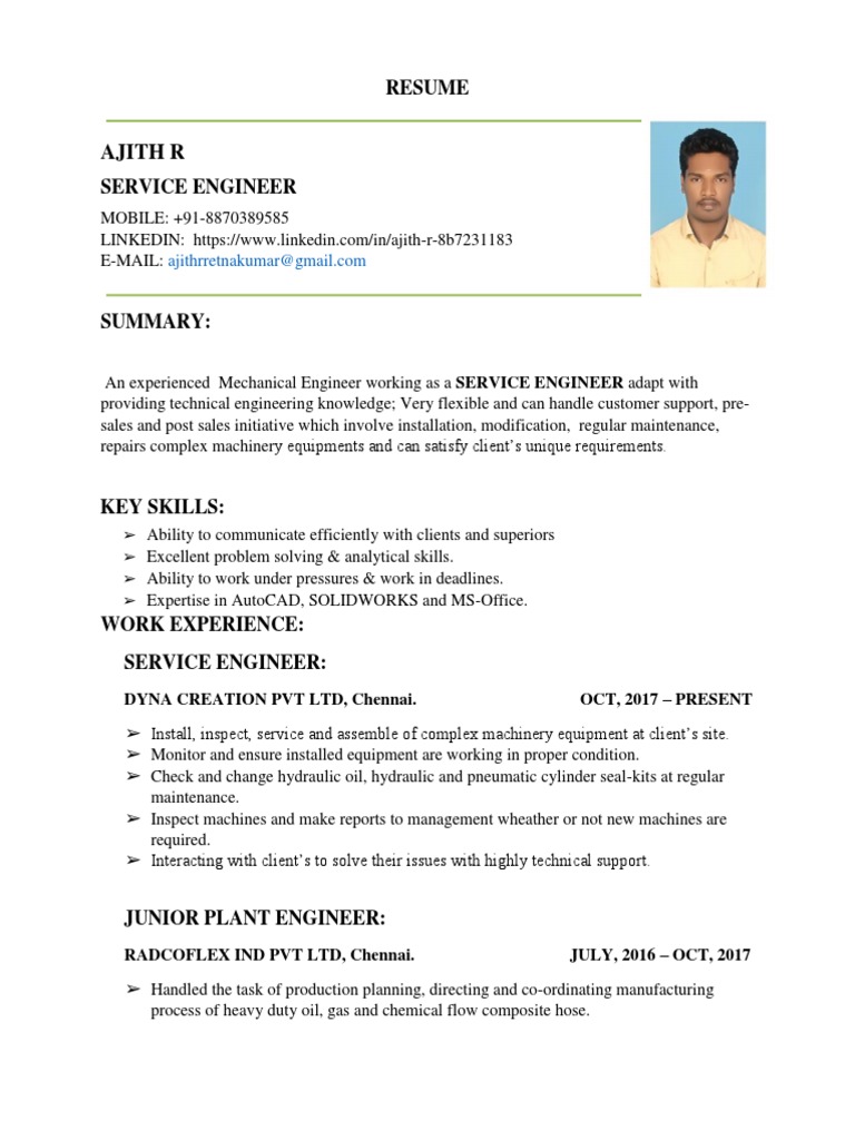 Ajith R Resume | PDF | Tamil Nadu | Engineering