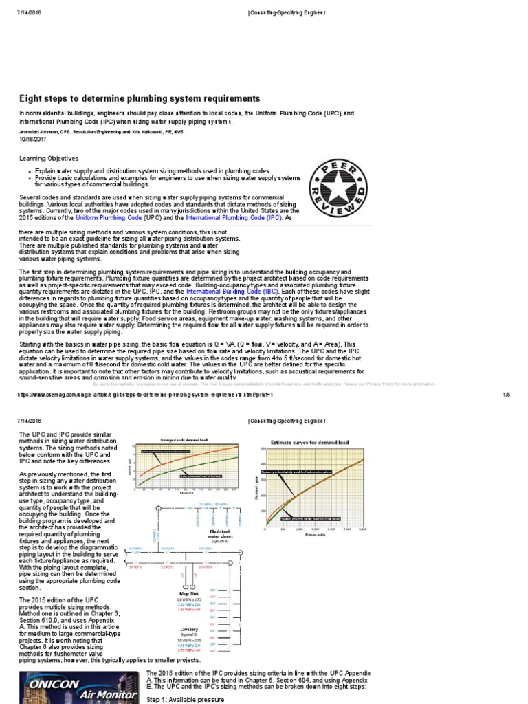 Eight Steps To Determine Plumbing System Requirements | PDF | Plumbing ...