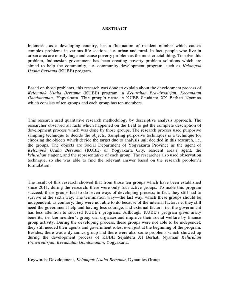 Contoh Abstrak Skripsi Dalam Bahasa Inggris | PDF | Scientific Method ...