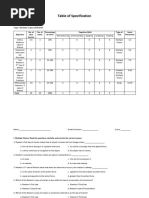 Table of Specification - ToS TABLE - Sample Template (Excel Format) v2 ...