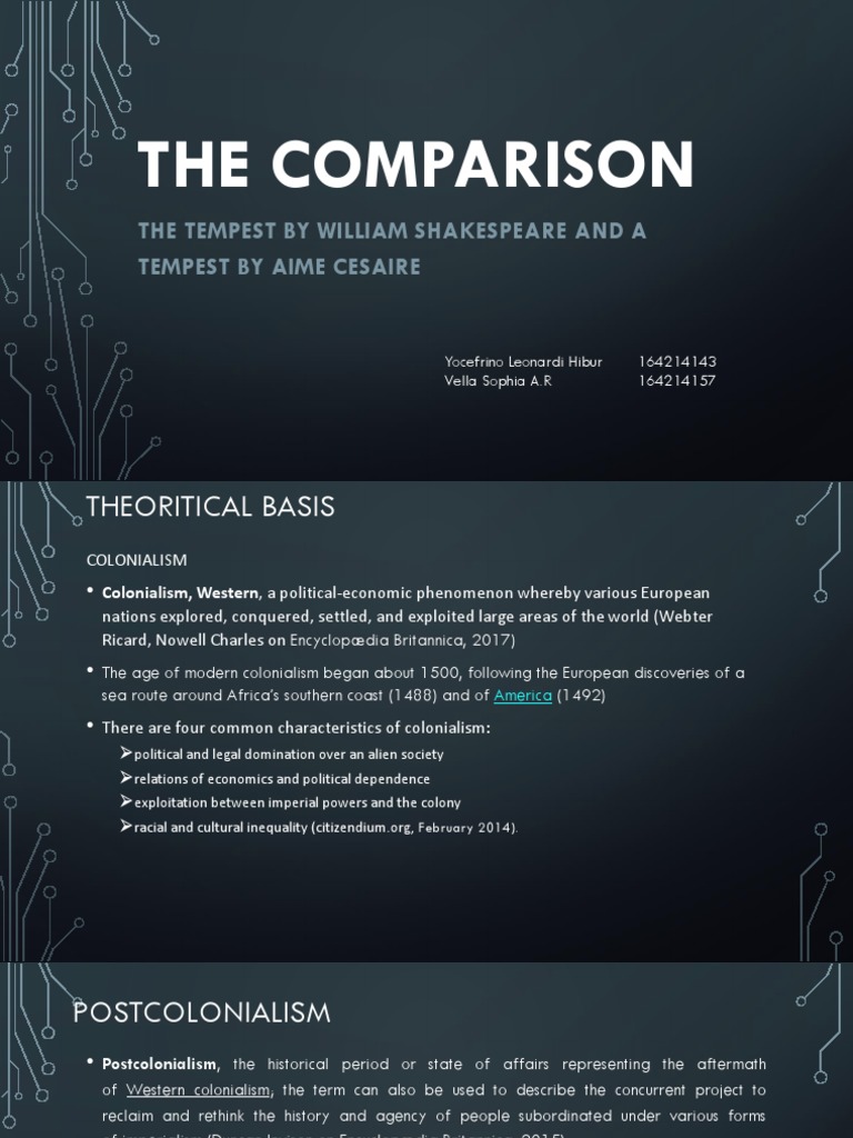 The Comparison: The Tempest by William Shakespeare and A Tempest by ...