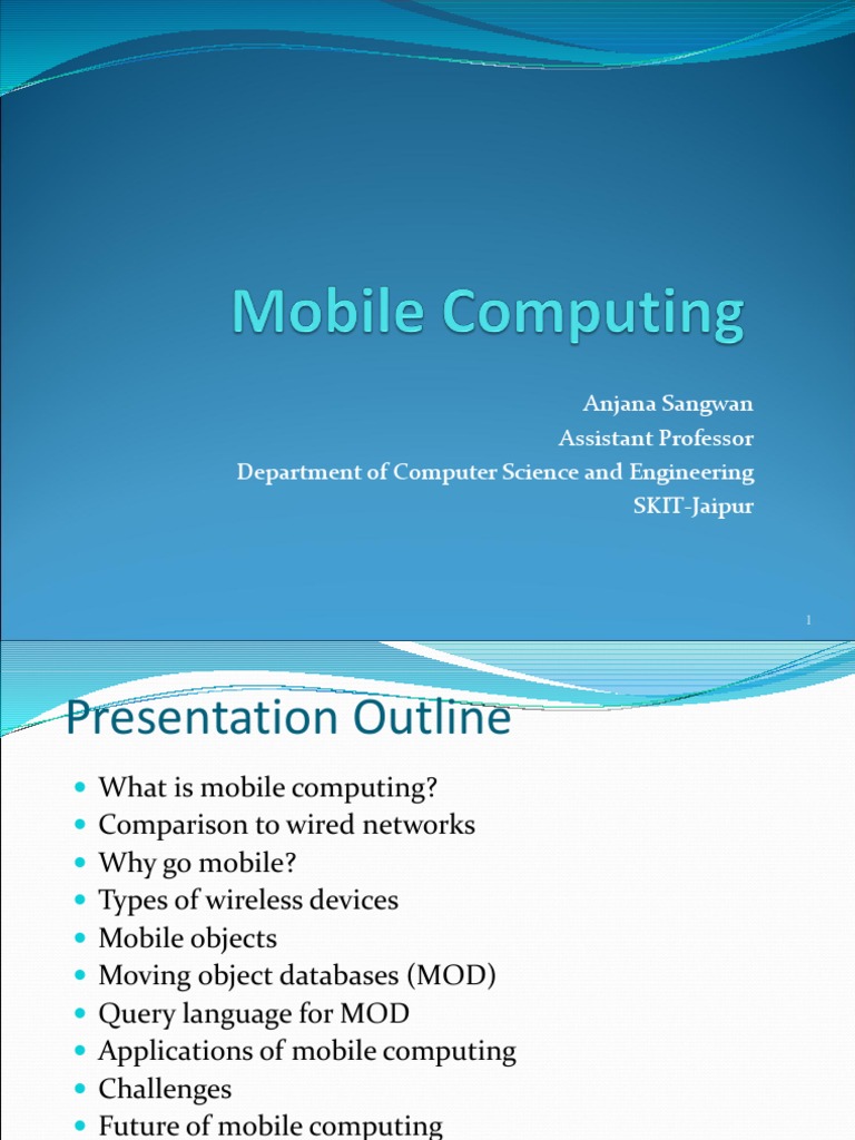 Mobile Computing Unit 1 | PDF | Mobile Phones | Proxy Server