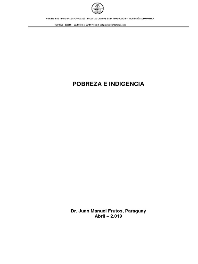 Pobreza E Indigencia Pdf Pobreza Extrema Pobreza